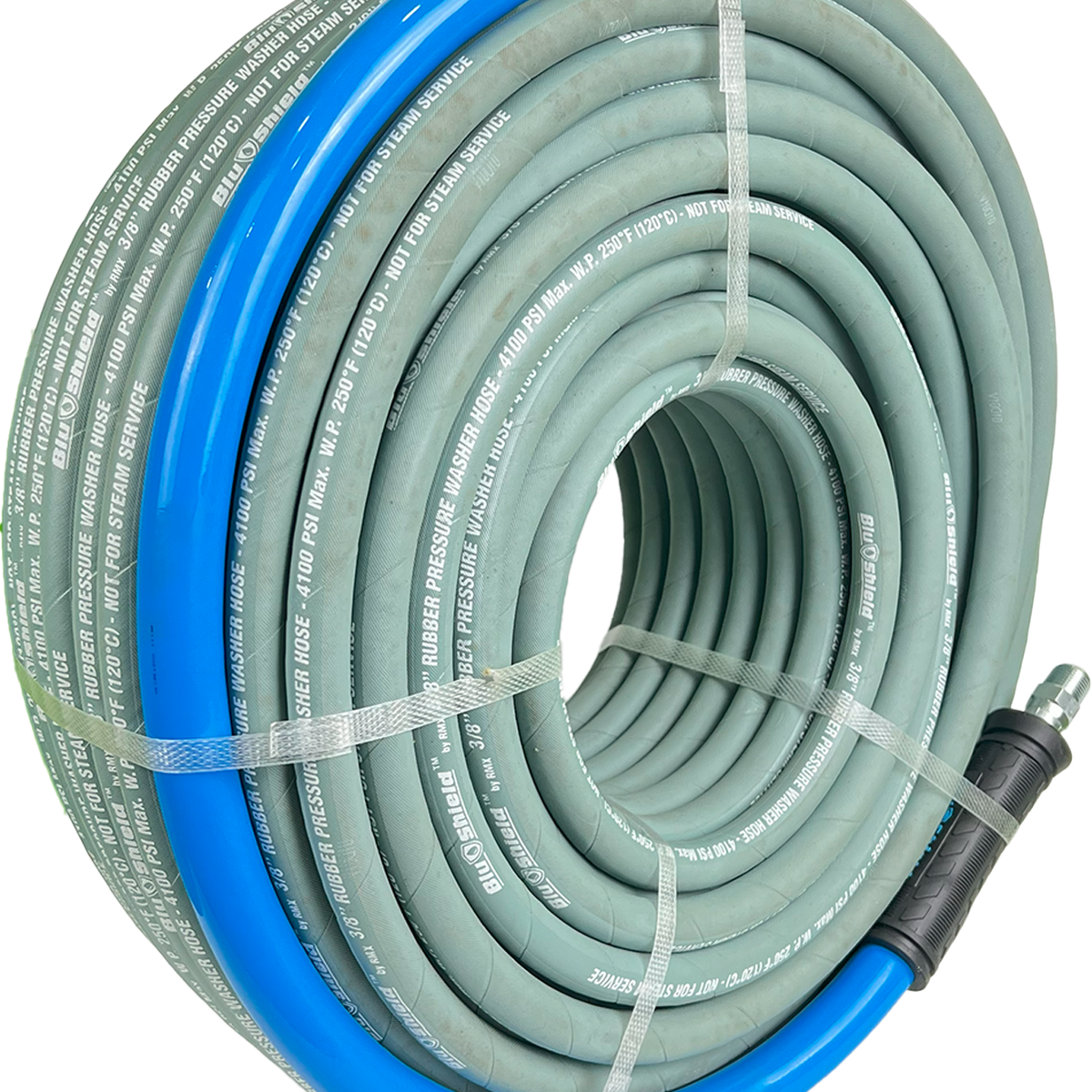 Blushield Aramid Braided 3/8" x 200' Pressure Washer Hose – Non-Marking ...